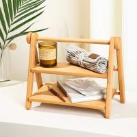 China Wood Countertop Shelf Organizer 2-Tier Table Ra 2-Tier Table Rack Assemble Triangle Desk Shelf Wooden Kitchen Counter Organizer for sale