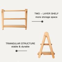 China Wood Countertop Shelf Organizer 2-Tier Table Ra 2-Tier Table Rack Assemble Triangle Desk Shelf Wooden Kitchen Counter Organizer for sale