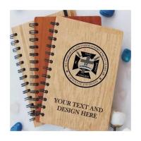 China Customized Laser Engraving Wooden Cover Notebook Spiral Diary Planner for sale