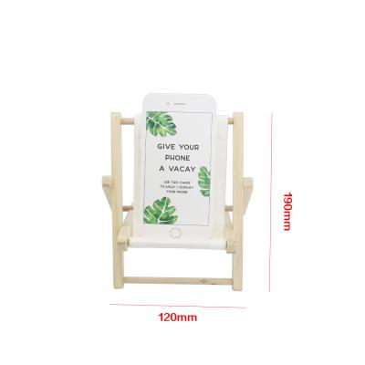 China Phone holder wooden beach chair cellphone stand for sale