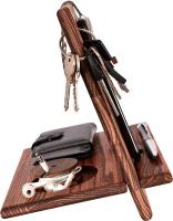 China Cell Phone Stand Watch Holder  Men Wood Mobile Base Nightstand Charging Docking Station Women Accessories Wooden Storage for sale