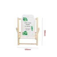 China Wood and Canvas Beach Deck Chair Desk Stand for Smartphone wooden mobile phone holder for sale