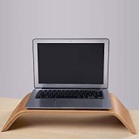 China Bent Wood Stand Desktop Computer  Universal Wooden Stand Dock Holder Display Bracket for PC Notebook Laptop for sale
