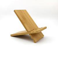 China Bamboo Phone Stand Desktop Organizer Charging Station Nightstand Mobile Holder Wood Portable Adjustable Angle for sale