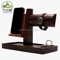 China Black walnut wood phone and watch holder for sale