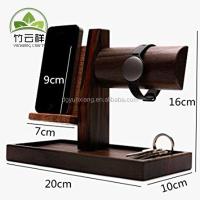 China Black walnut wood phone and watch holder for sale
