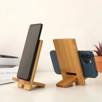 China Bamboo Cell Phone Stand, Detachable Wood Mobile Phone Holder for Desk Tablet Stand for sale