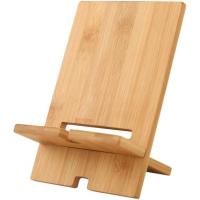 China Bamboo Cell Phone Stand, Detachable Wood Mobile Phone Holder for Desk Tablet Stand for sale