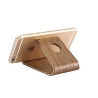 China Bent Wood Stand Cell Phone and Tablet Stand for Desk Suitable for Various Mobile Phone Models Desk Decoration Wooden Stand for sale