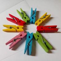 China 25MM colorful wooden clip silver /black storage  black photo clip children's DIY handmade note clip for sale