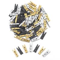 China 25MM colorful wooden clip silver /black storage  black photo clip children's DIY handmade note clip for sale
