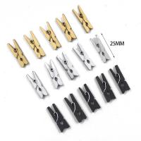 China 25MM colorful wooden clip silver /black storage  black photo clip children's DIY handmade note clip for sale
