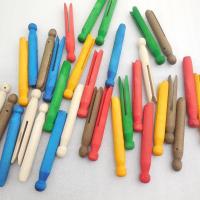China Round Wooden Clothespins for Crafts and Laundry - Old Fashioned Traditional Heritage Dolly Clothes Pegs for sale