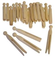 China Round Wooden Clothespins for Crafts and Laundry - Old Fashioned Traditional Heritage Dolly Clothes Pegs for sale