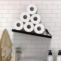 China Customized Wooden Floating Toilet Paper Shelf Storage - Bathroom Wall Decorations, Tilted Wall Toilet Paper Holder for sale