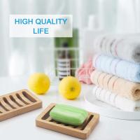 China Eco Friendly Natural Wooden Soap Storage Rack Bamboo Wood Soap Dish Holder for Bathroom for sale
