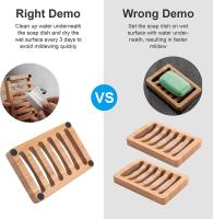 China Eco Friendly Natural Wooden Soap Storage Rack Bamboo Wood Soap Dish Holder for Bathroom for sale