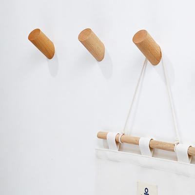 China Natural Wood Wall Mounted Coat Hooks Set of 4 for sale