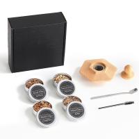 China Hot Sale Wooden Cocktail Smoker Kit with Wooden Box Premium Wood Shavings and Essential Bar Tools for sale