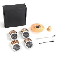 China Hot Sale Wooden Cocktail Smoker Kit with Wooden Box Premium Wood Shavings and Essential Bar Tools for sale