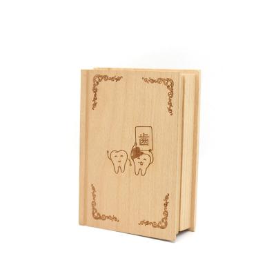 China wooden box Baby Teeth Keepsake Box Wooden Tooth Fairy Boxes  Easter gift custom for sale