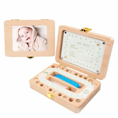 China Natural Beech Wooden Tooth Box for Baby gift for sale