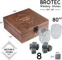 China Wood Granite Cocktail Box Kit Crystal Whiskey Glasses And Stones for sale