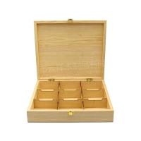 China Simply Pine Wood Aromatherapy Oil Storage Box Mooncake Gift Box With Metal Hinge for sale