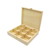 China Simply Pine Wood Aromatherapy Oil Storage Box Mooncake Gift Box With Metal Hinge for sale