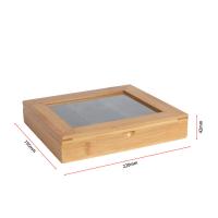 China 220mm Natural Bamboo Wooden Packaging Box Custom Wooden Box With Window for sale