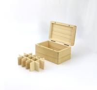 China 32 Holes Recyclable Aromatherapy Oil Storage Box Pine Wood Laser Engrave Gift Packing Box for sale