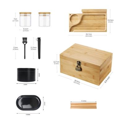 China Natural Bamboo Stash Box with  tray  Cigar box for Men's gift logo and color  customizable for sale