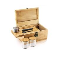 China Natural Bamboo Stash Box with  tray  Cigar box for Men's gift logo and color  customizable for sale