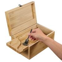 China Natural Bamboo Stash Box with  tray  Cigar box for Men's gift logo and color  customizable for sale