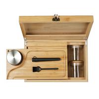 China Natural Bamboo Stash Box with  tray  Cigar box for Men's gift logo and color  customizable for sale