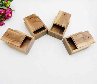 China smaller walnut USB storage box / walnut soap box /smaller ear ring box for sale