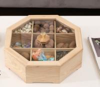 China Solid wood storage box dried fruit nut box divided grid with lid walnut nine grid box for sale