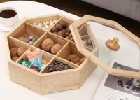 China Solid wood storage box dried fruit nut box divided grid with lid walnut nine grid box for sale