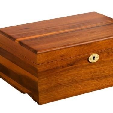 China Large Premium  Wooden Box  Smooth stash Box with Hinged Lid Wooden Box with Lock and Key for sale