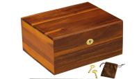 China Large Premium  Wooden Box  Smooth stash Box with Hinged Lid Wooden Box with Lock and Key for sale