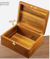 China Large Premium  Wooden Box  Smooth stash Box with Hinged Lid Wooden Box with Lock and Key for sale