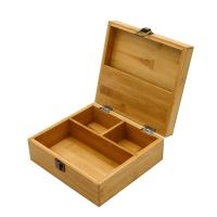 China Bamboo Boxes Customized Laser Logo Wooden Bamboo Boxes   Wood Storage Gift Box with Metal hinge For Organizing for sale