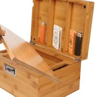 China bamboo Stash Box with Rolling Tray for Herbs and Accessories Store Grinders Papers Portable Organizer with Dividers for sale