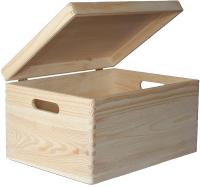 China Large Wooden Box Storage Chest Wood Unpainted Keepsake Box with Lid and Handles to Decorate with Documents, Toy, Valuables &Tool for sale