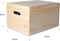 China Large Wooden Box Storage Chest Wood Unpainted Keepsake Box with Lid and Handles to Decorate with Documents, Toy, Valuables &Tool for sale
