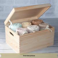 China Large Wooden Box Storage Chest Wood Unpainted Keepsake Box with Lid and Handles to Decorate with Documents, Toy, Valuables &Tool for sale