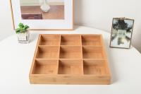 China Wooden nine compartment dinner plate Bamboo custom   Multifunctional food dinner plate for sale