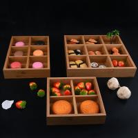 China Wooden nine compartment dinner plate Bamboo custom   Multifunctional food dinner plate for sale