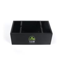 China Simply Logo Printed Wooden Packaging Box Black Personalized Jewelry Box for sale