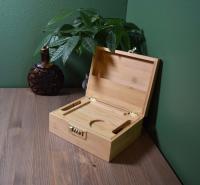 China 8.9in Stash Box Herbs Box 100% Bamboo Storage Box Rolling Tray Lockable for sale
